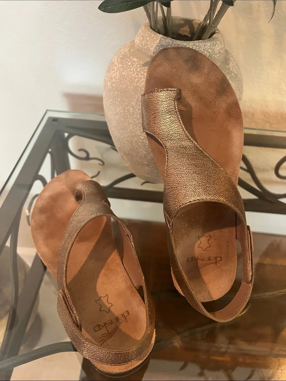 Dansko | Shoes | Dansko Metallic Bronze Opentoe Slingback Sandal | Poshmark